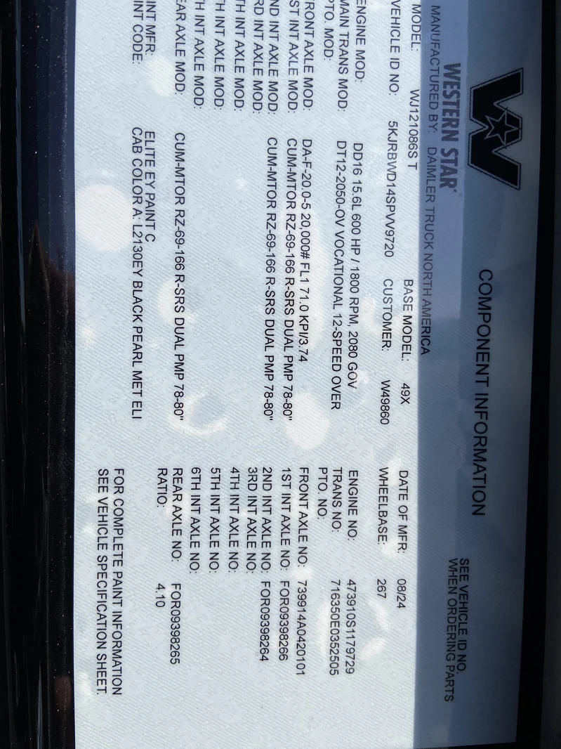 WESTERN STAR 49X 2025 | Velocity Truck Centres Canada Velocity Truck ...